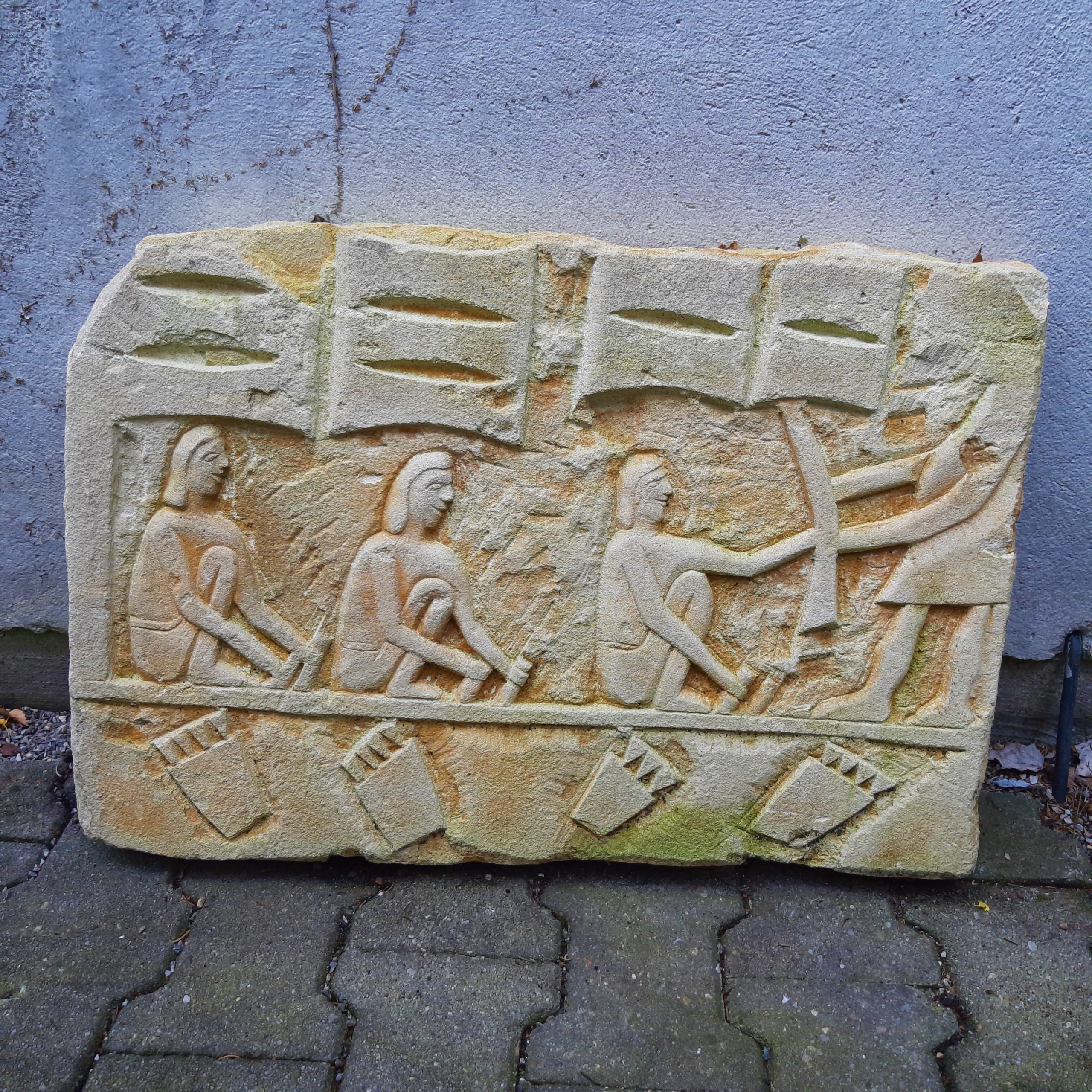 Gartendeko Stein Relief Gartenfigur Naturstein Deko Feng Shui